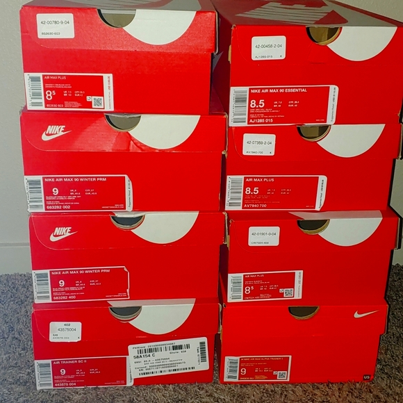 Nike | Shoes | 8 Empty Nike Shoe Boxes Sizes 85 To 9 Mens Us | Poshmark